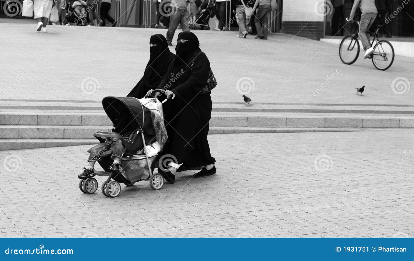 Muslim Ladies Out for a Walk. Stock Image - Image of veil, stroller ...