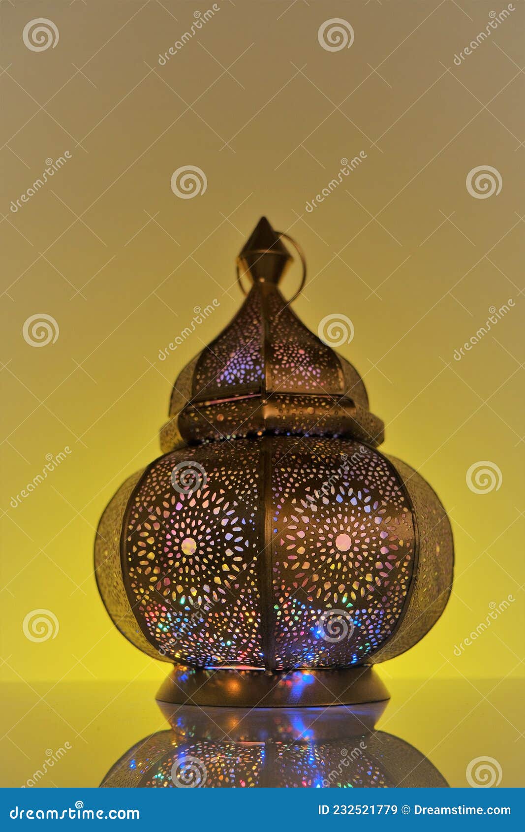 Muslim Lantern Fanous, Dried Dates And Prayer Beads On Table Stock ...