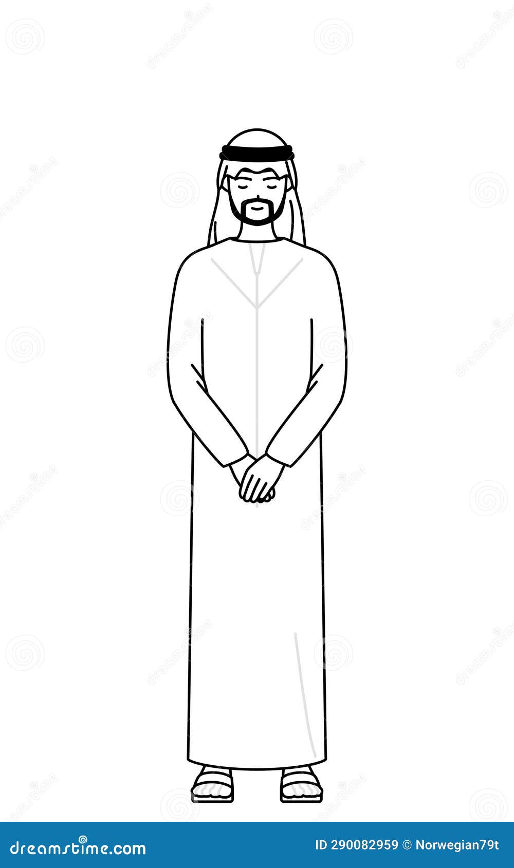 Muslim Man Bowing with Folded Hands Stock Vector - Illustration of wait ...