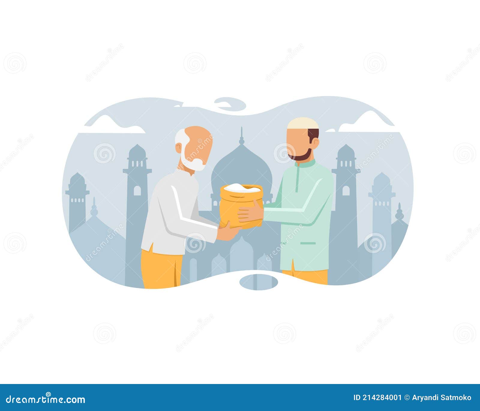 Muslim Man Giving Alms Or Zakat To Old Man In The Month Of Ramadan ... Muslim Man Giving Alms Or Zakat To Old Man In The Month Of Ramadan ...