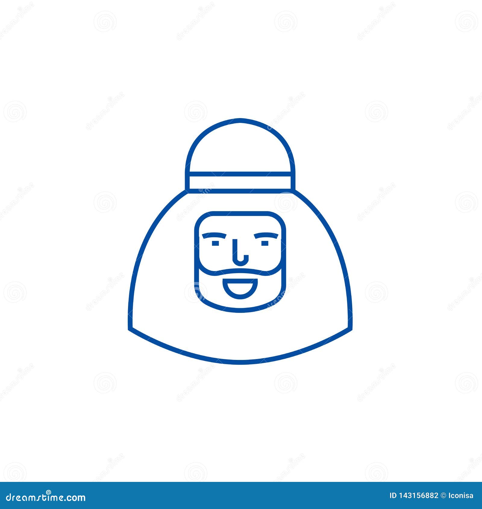 Muslim Man Line Icon Concept. Muslim Man Flat Vector Symbol, Sign ... Muslim Man Line Icon Concept. Muslim Man Flat Vector Symbol, Sign ...
