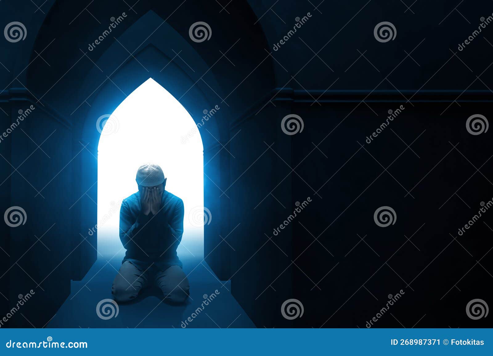 Muslim Man Pray in the Mosque Stock Image - Image of meditation, holy ...