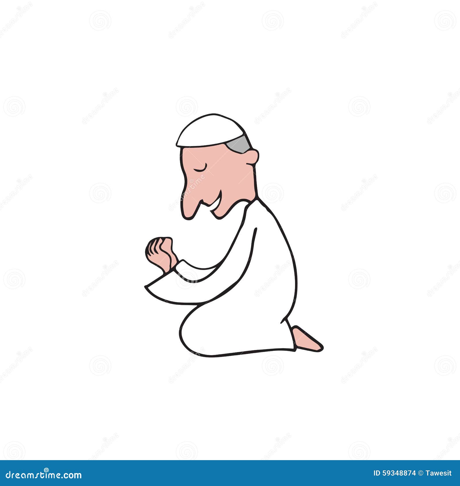 Muslim man pray stock vector. Illustration of islamic - 59348874