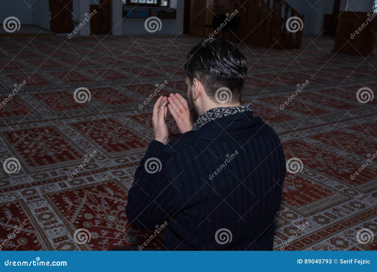 Muslim man pray stock image. Image of holy, hand, adult - 89040793