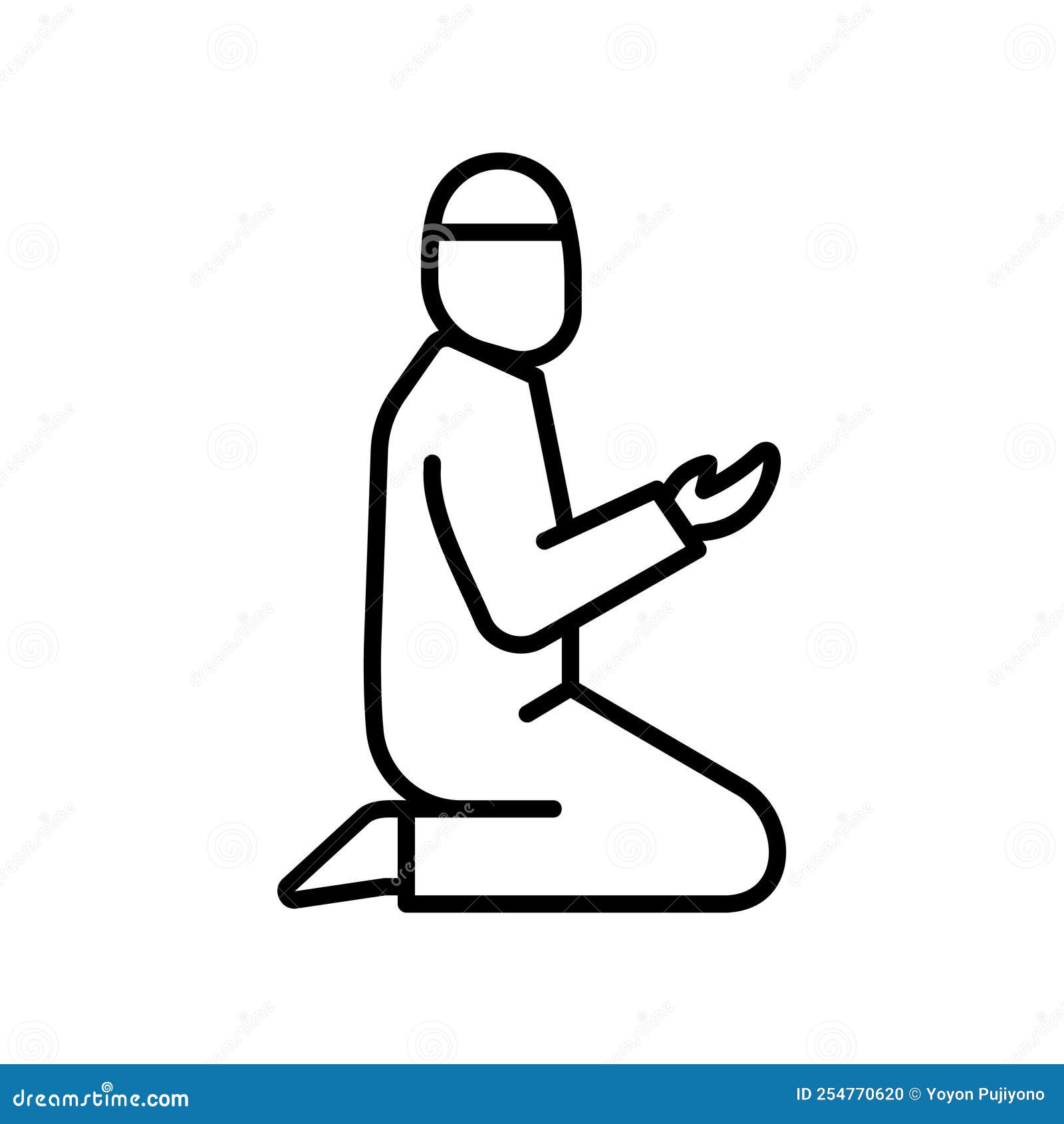 Muslim man praying icon stock vector. Illustration of faith - 254770620