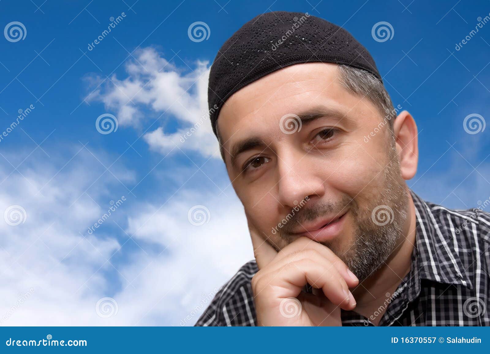 Muslim man and the sky stock image. Image of adult, smile - 16370557