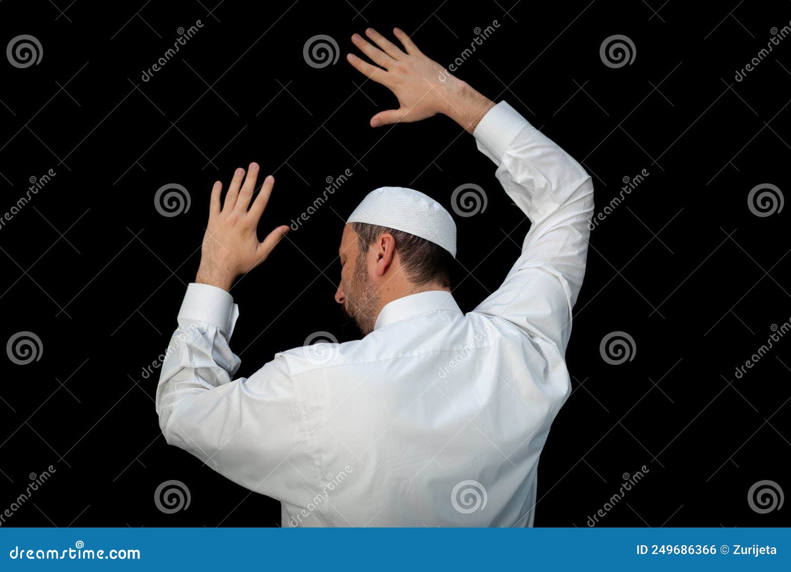 Muslim Man Standing and Praying in the Front of Kaaba in Mecca Stock ...