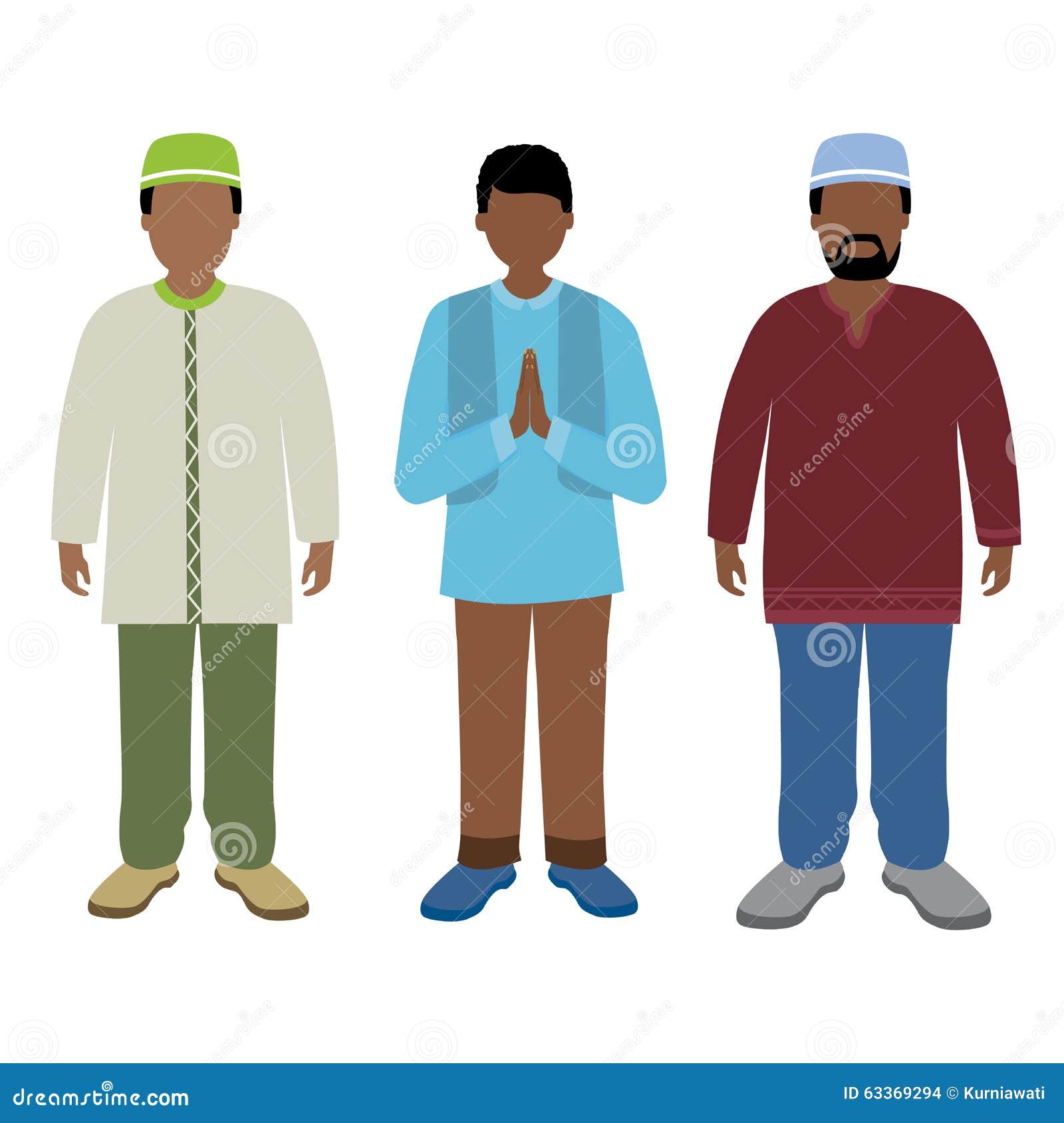 Muslim man stock vector. Illustration of hands, muslim - 63369294