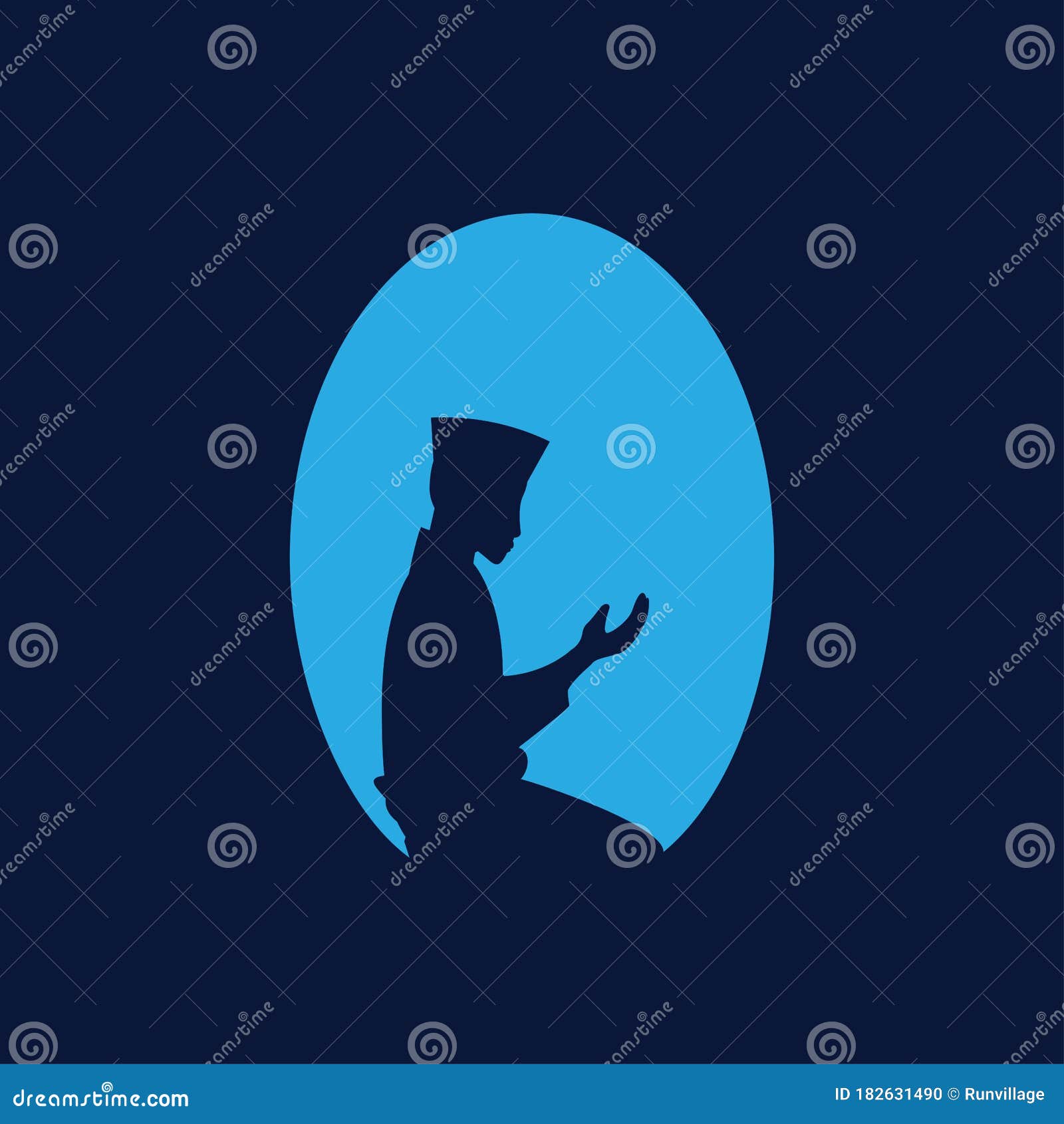Muslim men praying icon stock vector. Illustration of mosque - 182631490