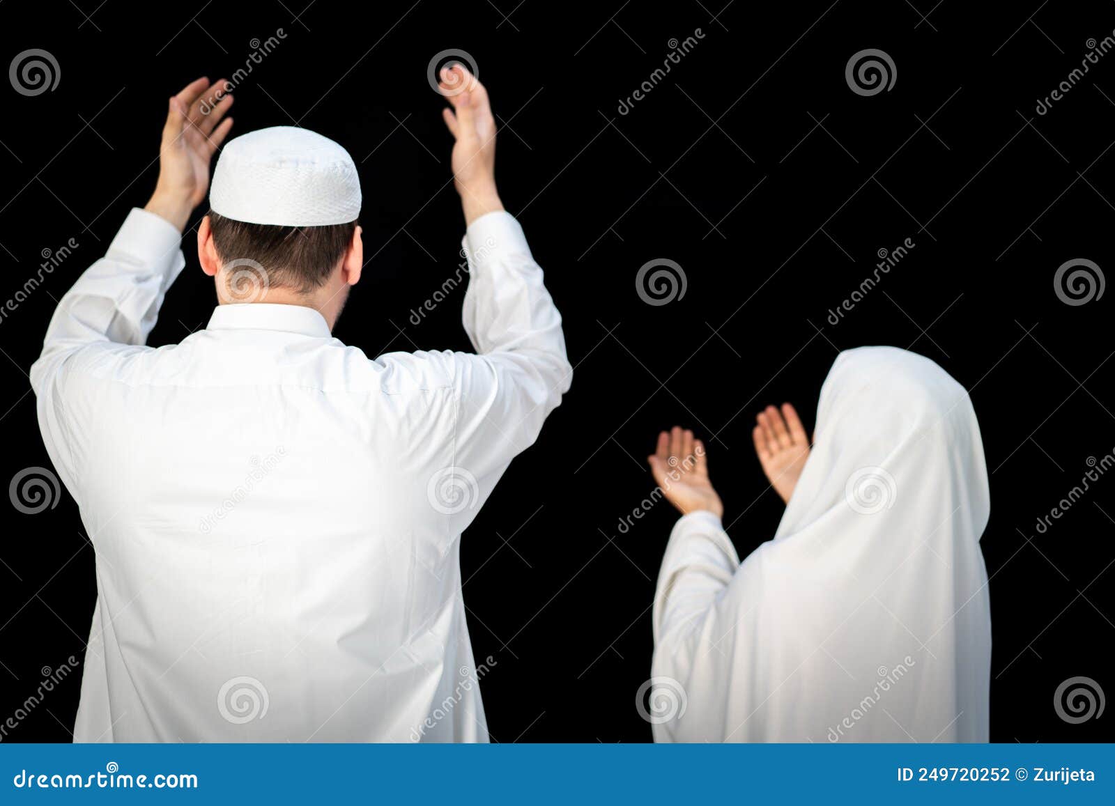 Muslim Man Standing and Praying in the Front of Kaaba in Mecca Stock ...
