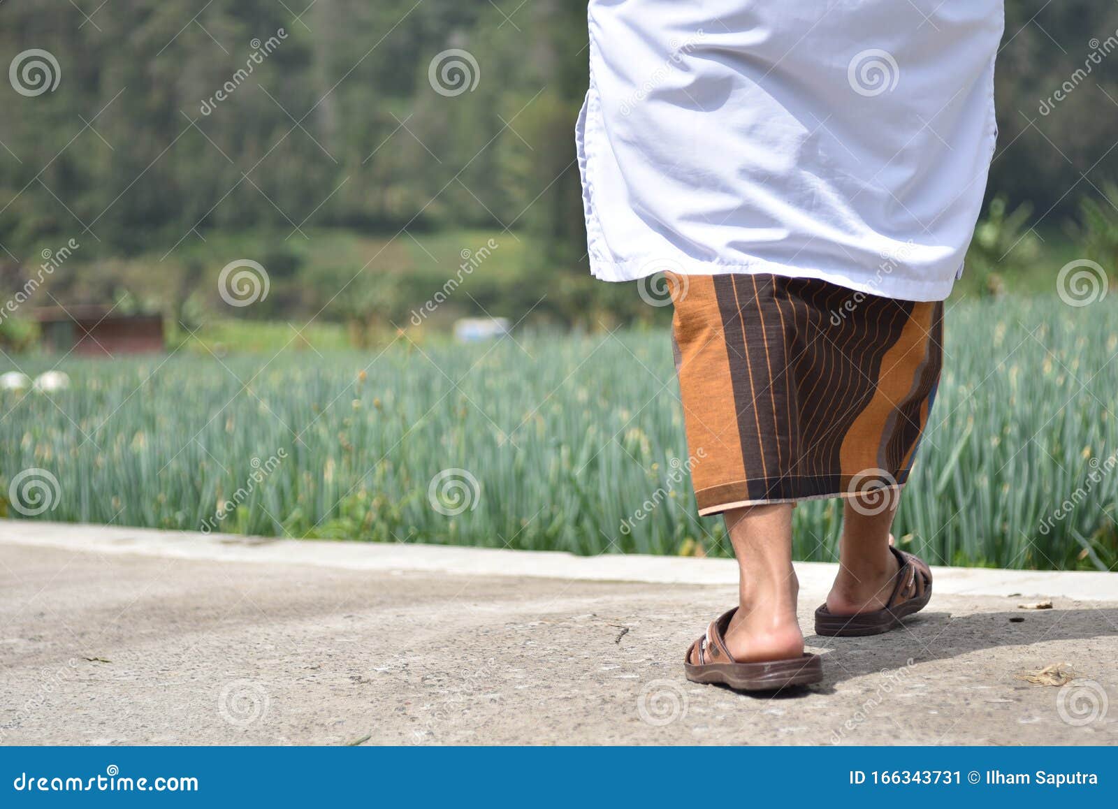 Muslim Men Wearing Sarong are Walking Stock Image - Image of indonesian ...