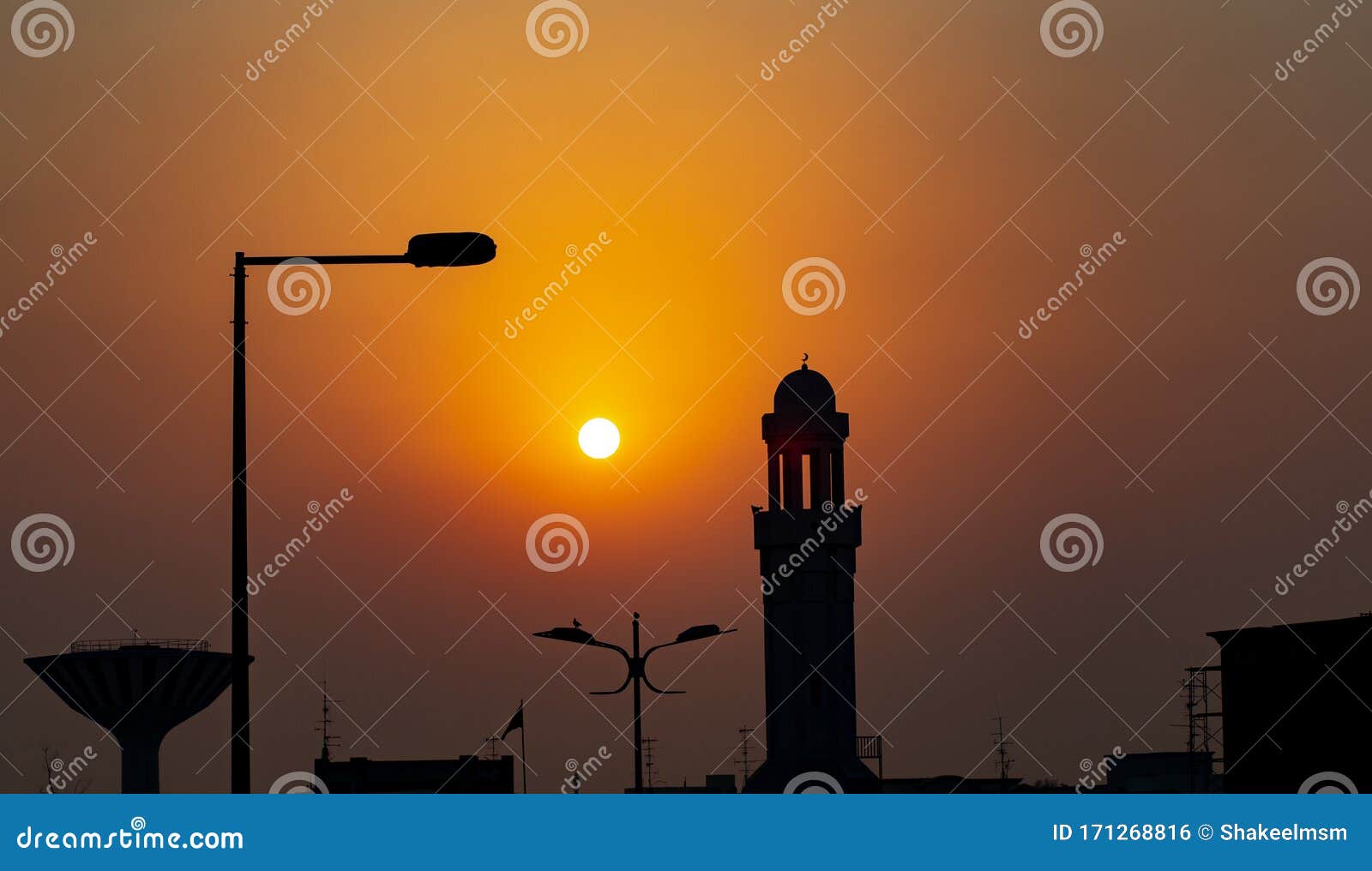 Muslim Minaret during Sunset in Qatar Stock Photo - Image of famous ...