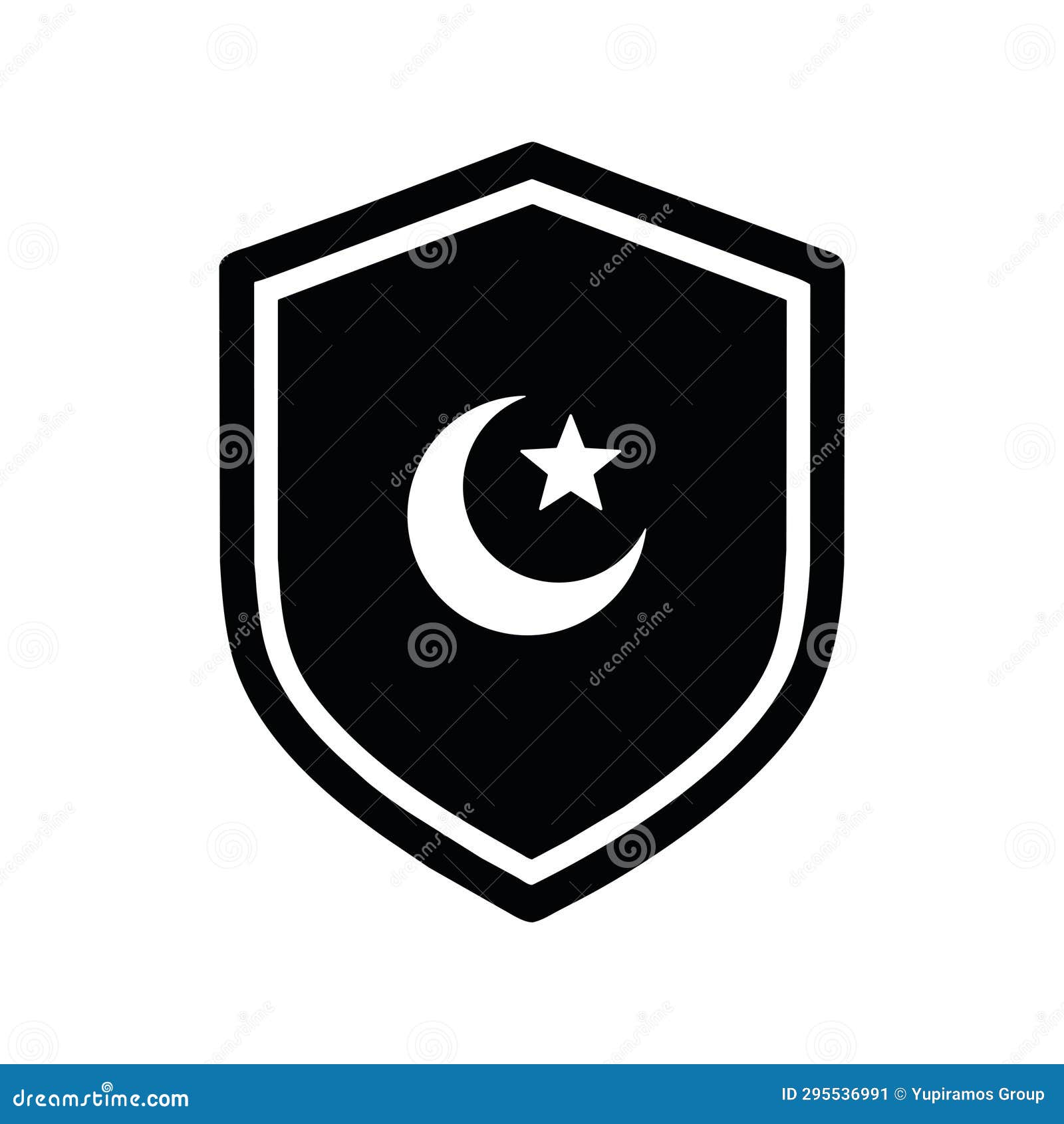 Muslim moon badge stock vector. Illustration of kareem - 295536991