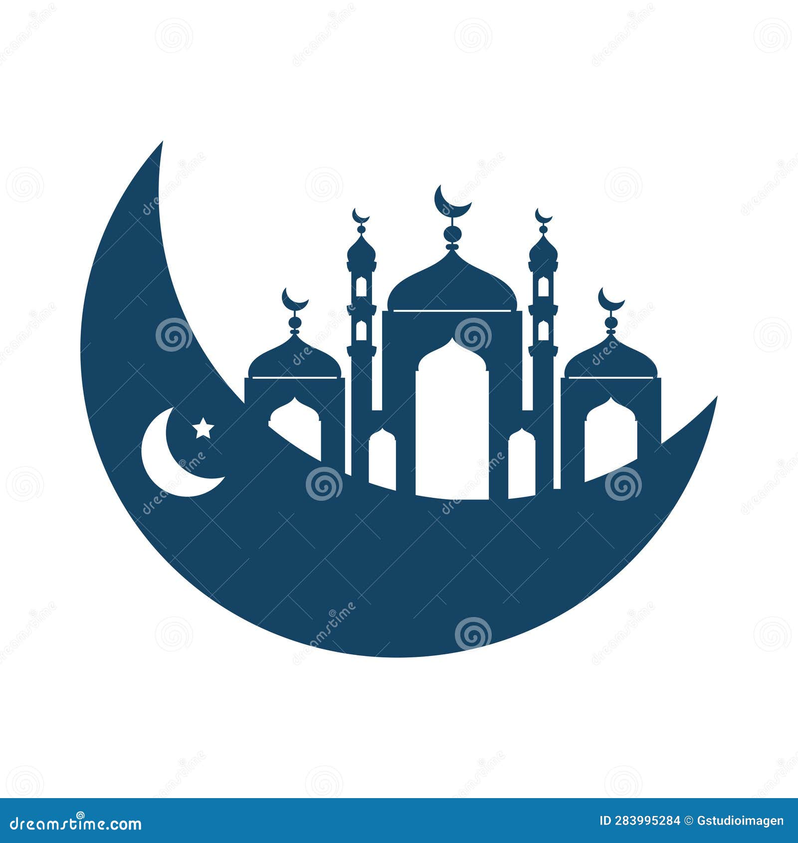 Muslim mosque in moon stock vector. Illustration of heritage - 283995284
