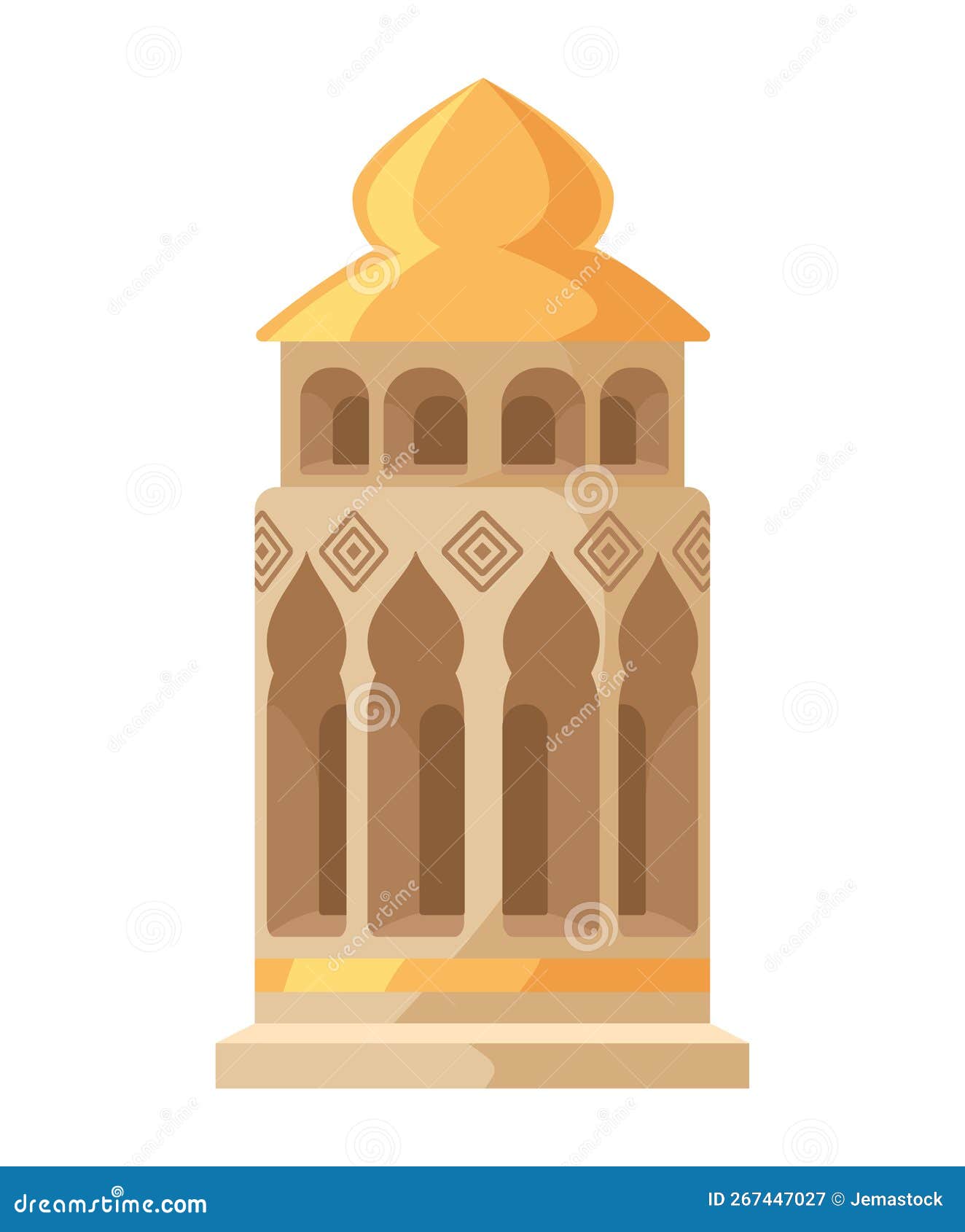 Muslim mosque tower stock vector. Illustration of design - 267447027