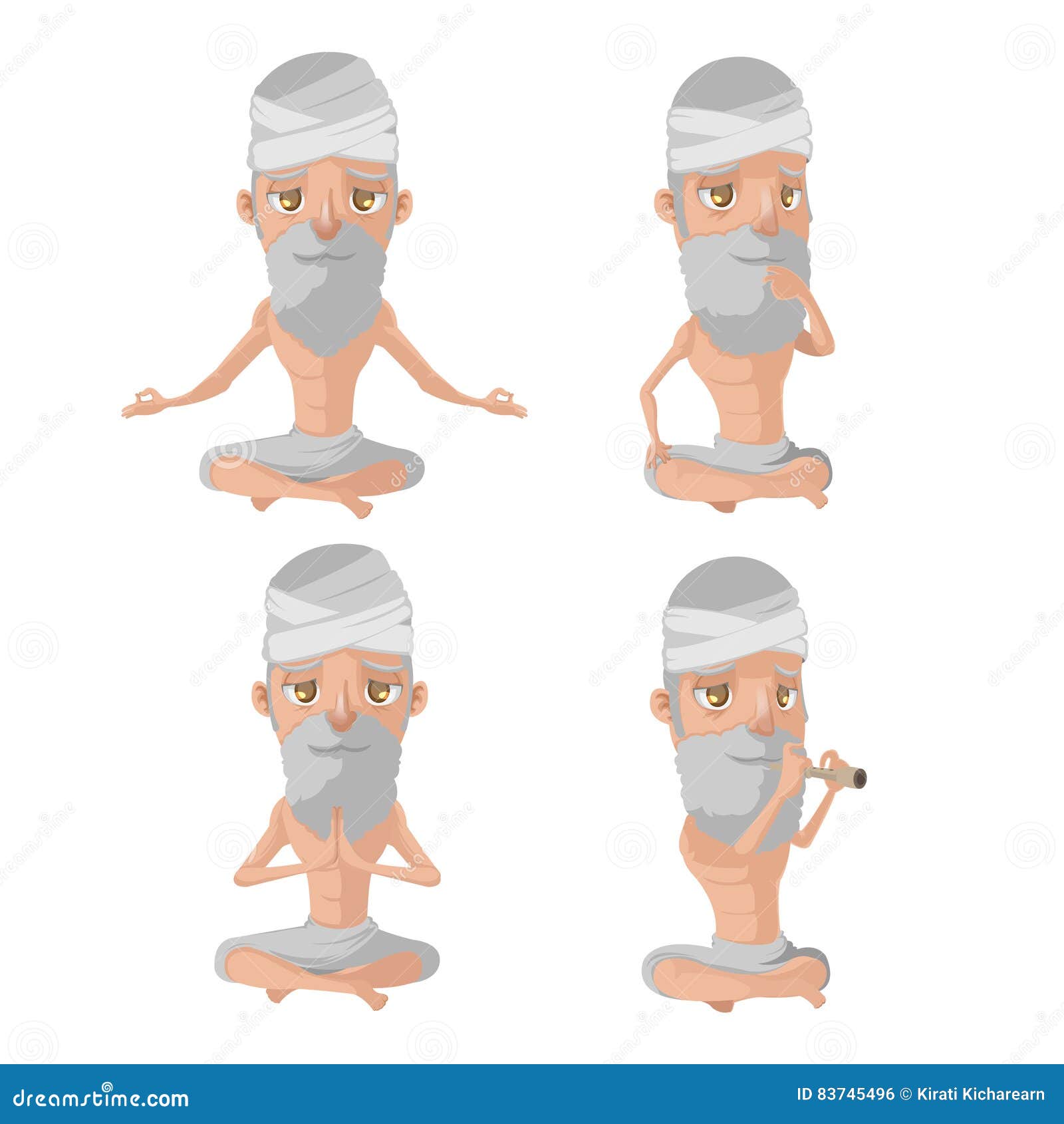 Muslim Old Man Character Set Vector Stock Vector - Illustration of ...