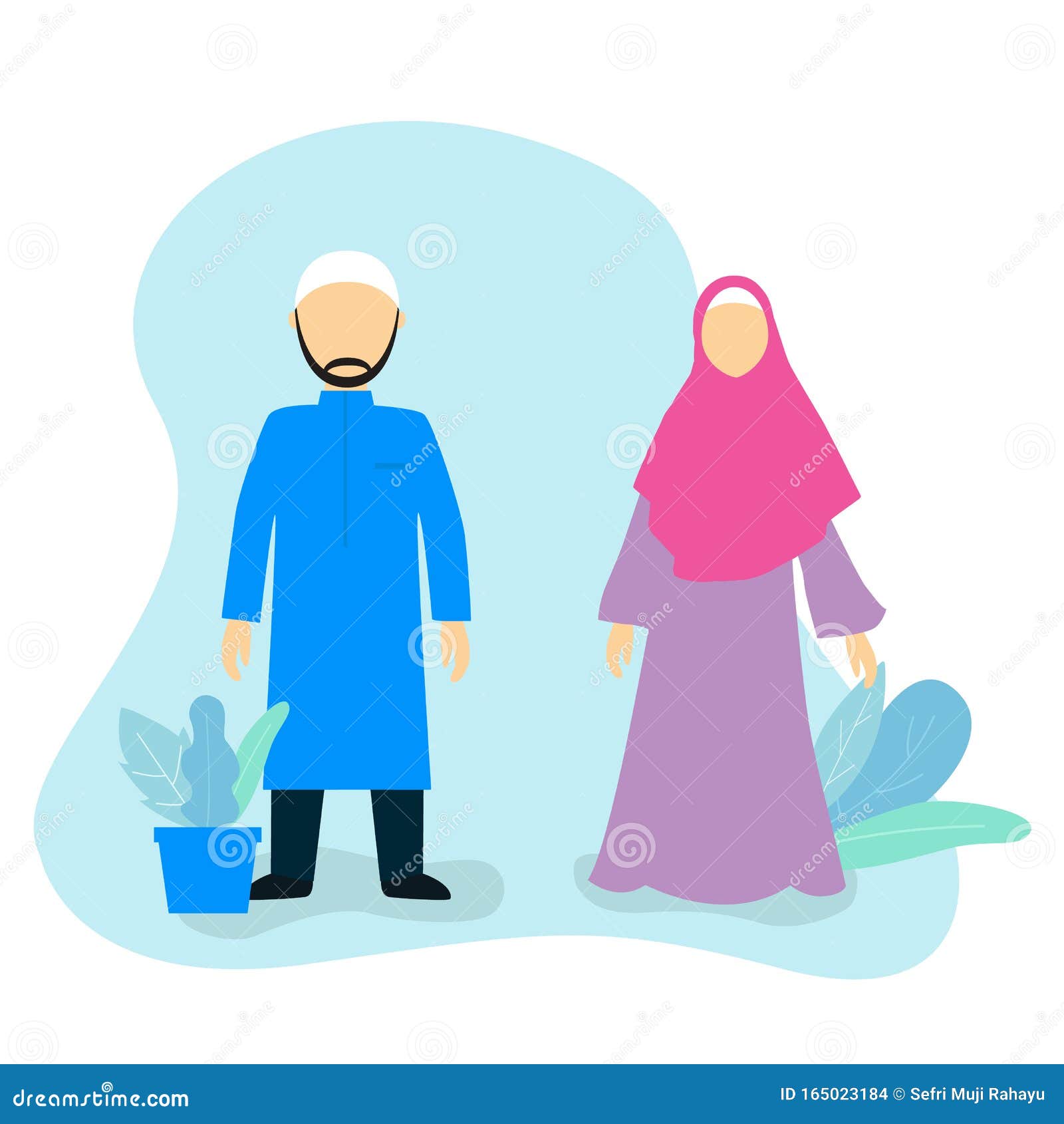 Muslim People Vector Flat Design Stock Vector - Illustration of arab ...