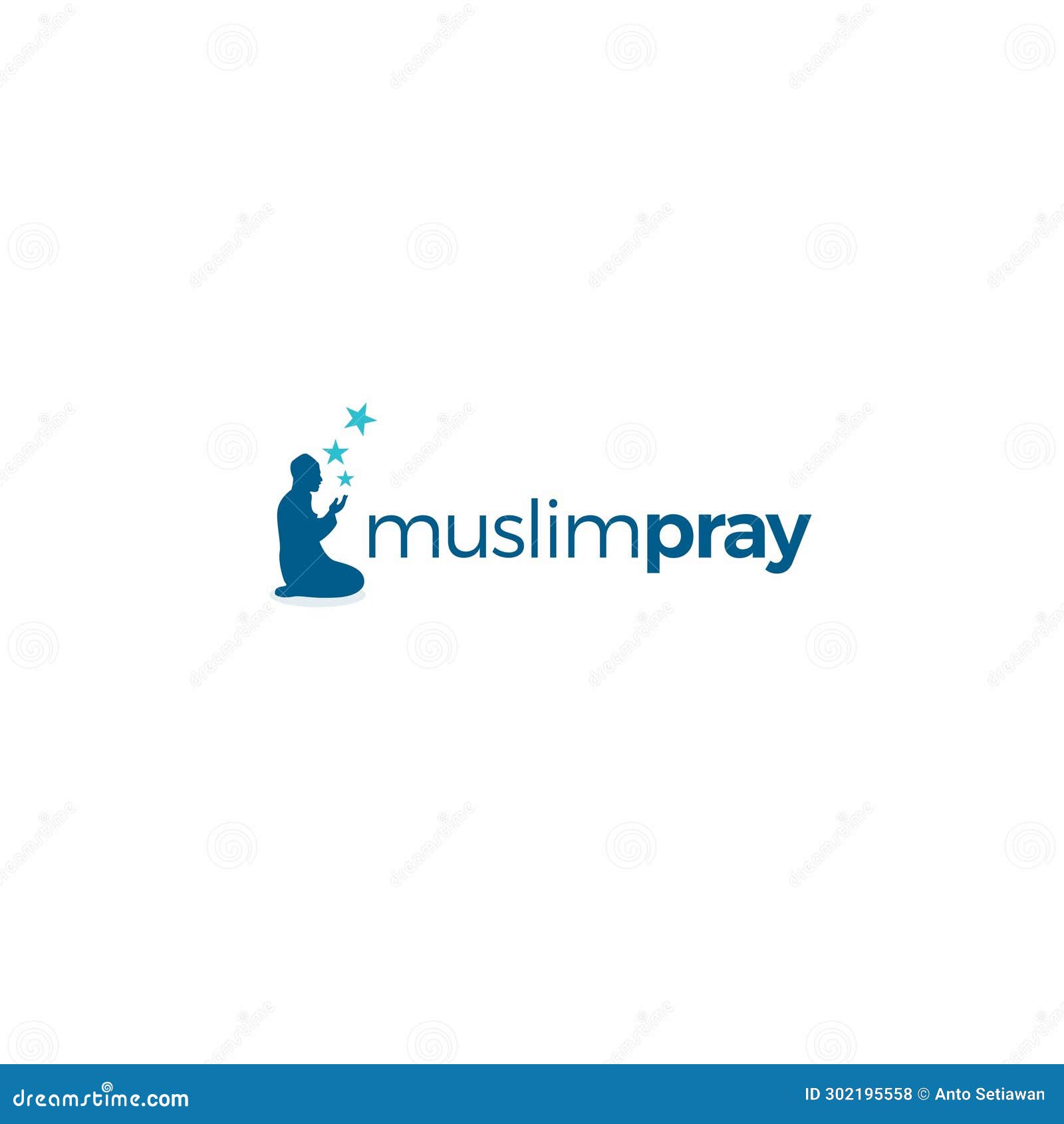 Muslim Pray Logo stock vector. Illustration of sign - 302195558