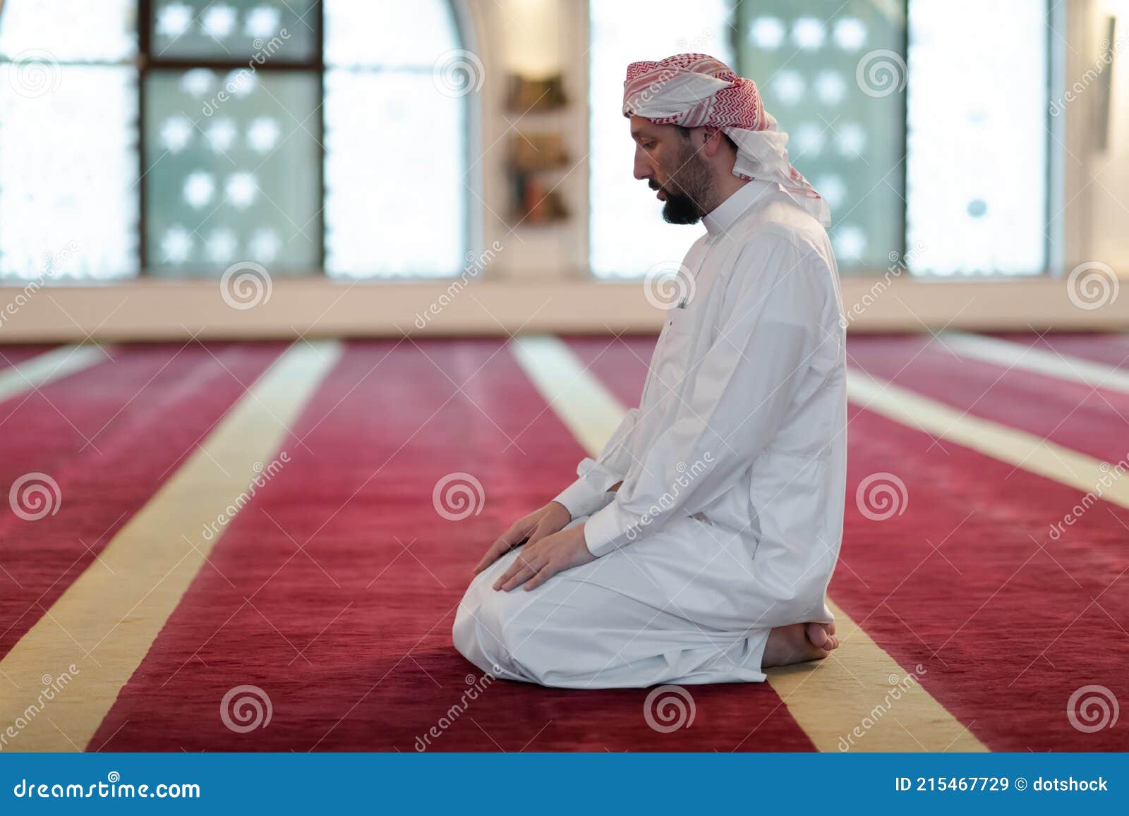 Muslim Prayer Inside the Mosque Stock Image - Image of male, interior ...