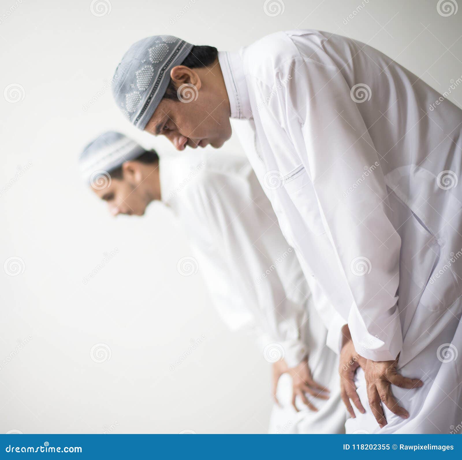 Muslim Prayers in Ruku Posture Stock Image - Image of posture, friday ...