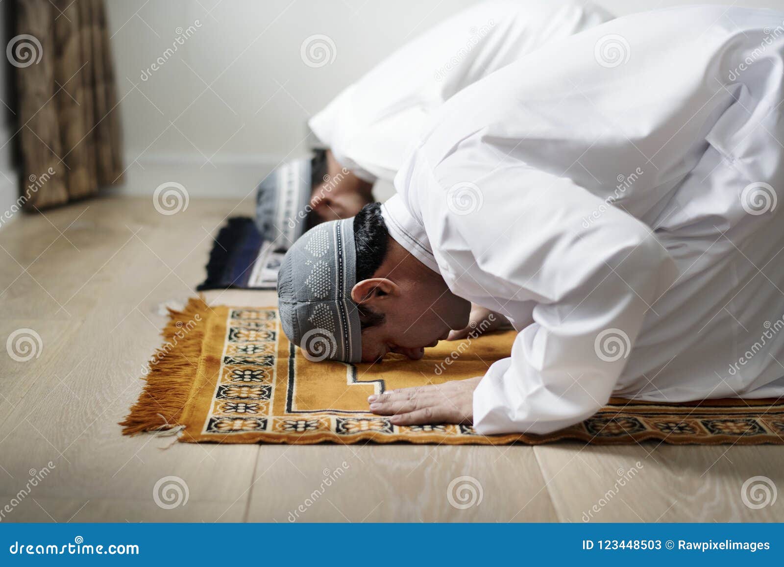 Muslim Prayers in Sujud Posture Stock Image - Image of place, maghrib ...