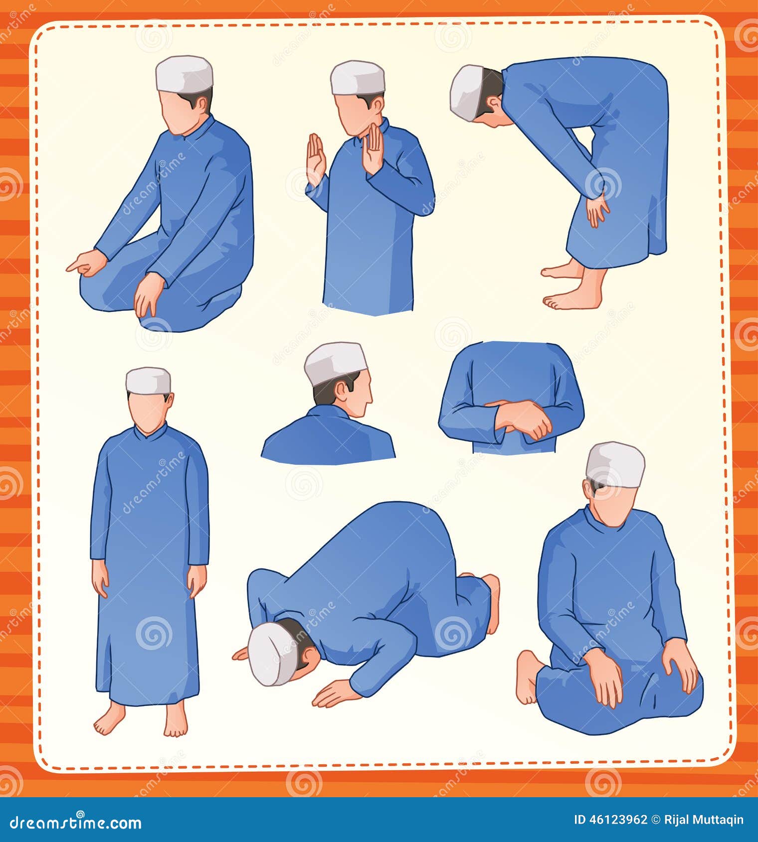 Muslim praying postion stock vector. Illustration of celebration - 46123962