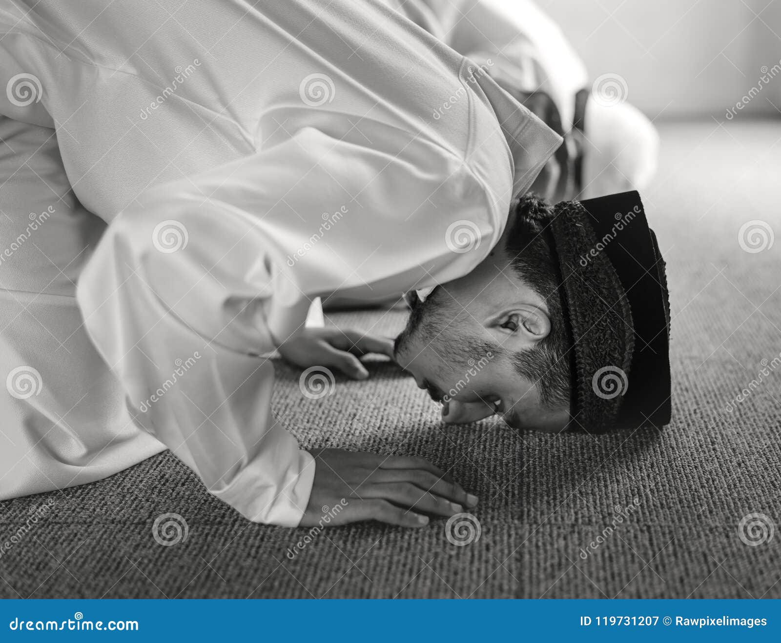 Muslim Praying in Sujud Posture Stock Image - Image of prayer, five ...