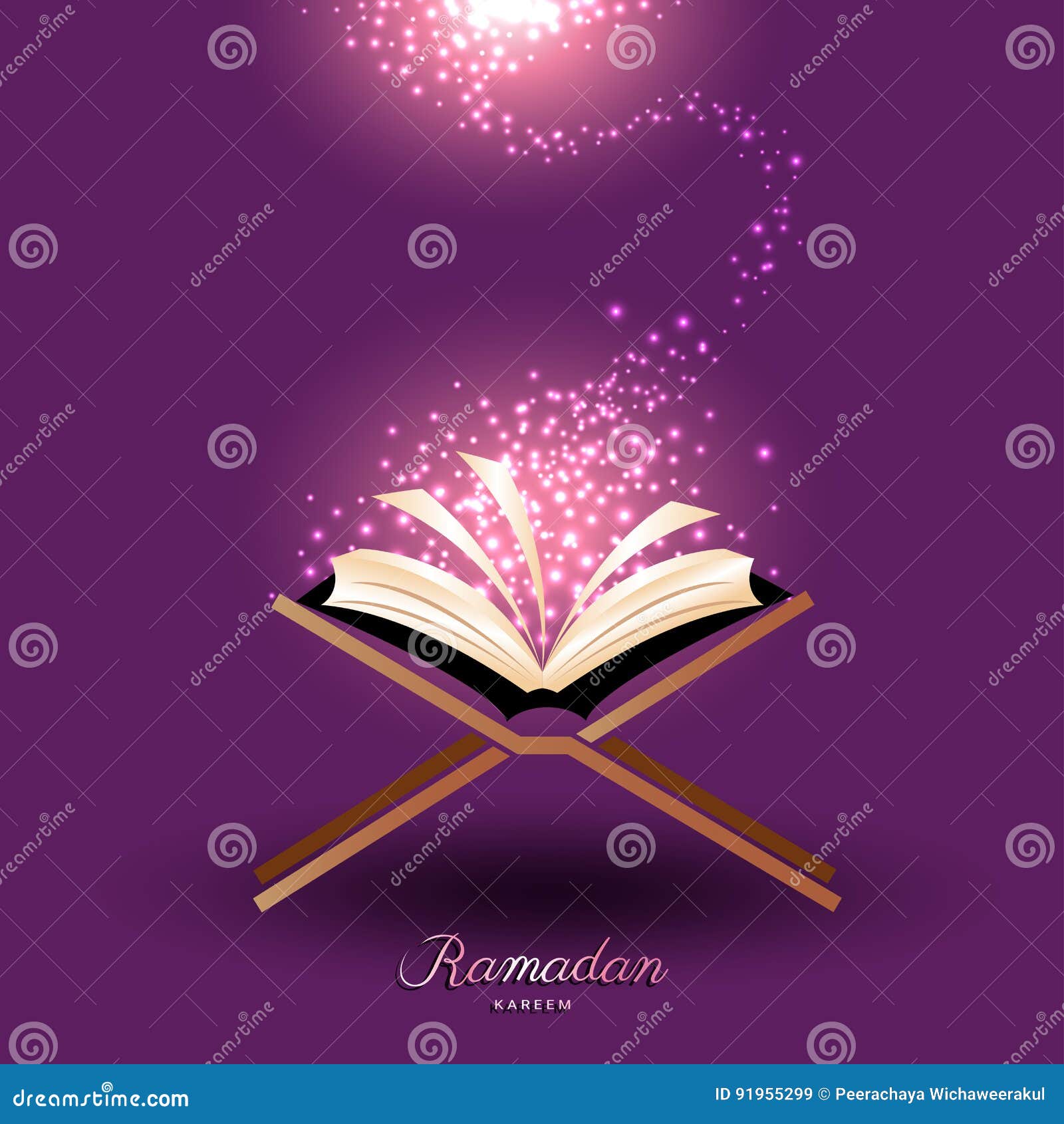 Muslim Quran with Magic Light for Ramadan of Islam Stock Vector ...