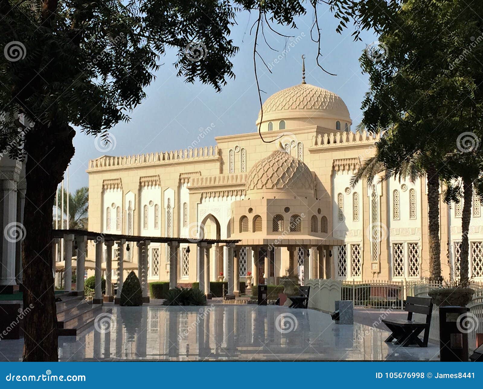 Mosque in Dubai. stock photo. Image of view, arab, pattern - 105676998
