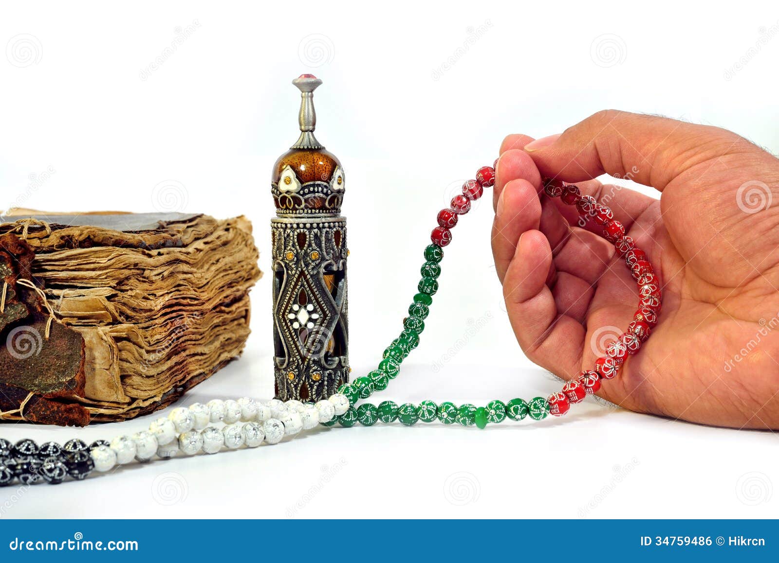 Muslim rosary on the koran stock photo. Image of hand - 34759486