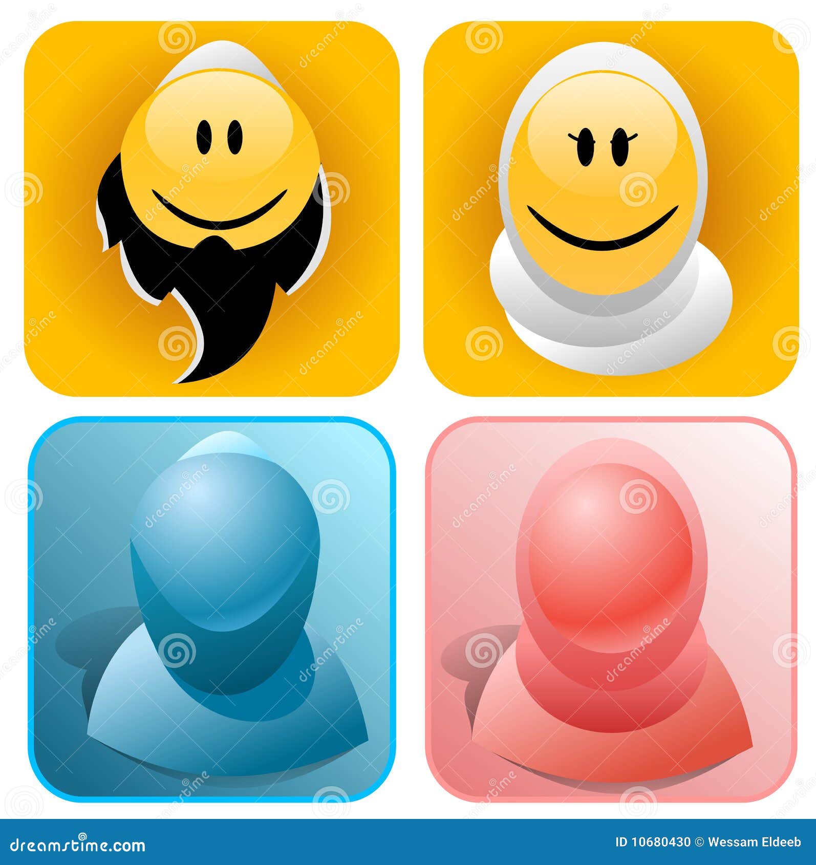 Muslim Smileys stock vector. Illustration of character - 10680430