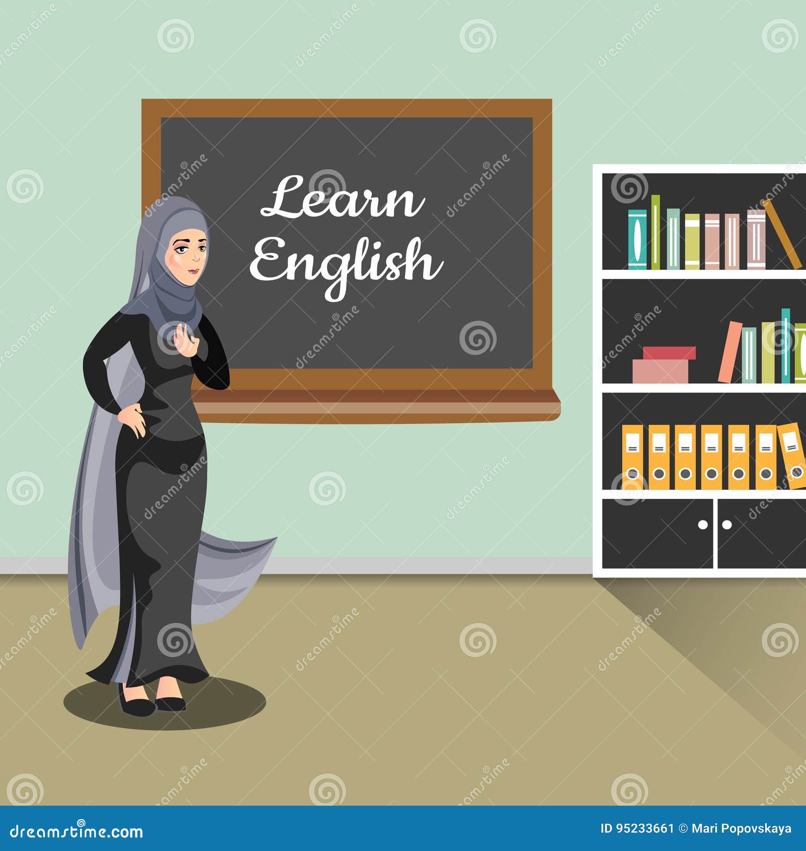 Muslim Teacher Teach Reading Quran The Holy Book Of Islam To Children ...