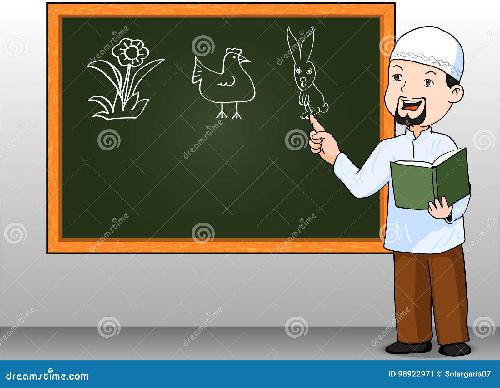 Muslim Teacher Make Teaching-Vector Illustration Stock Vector ...