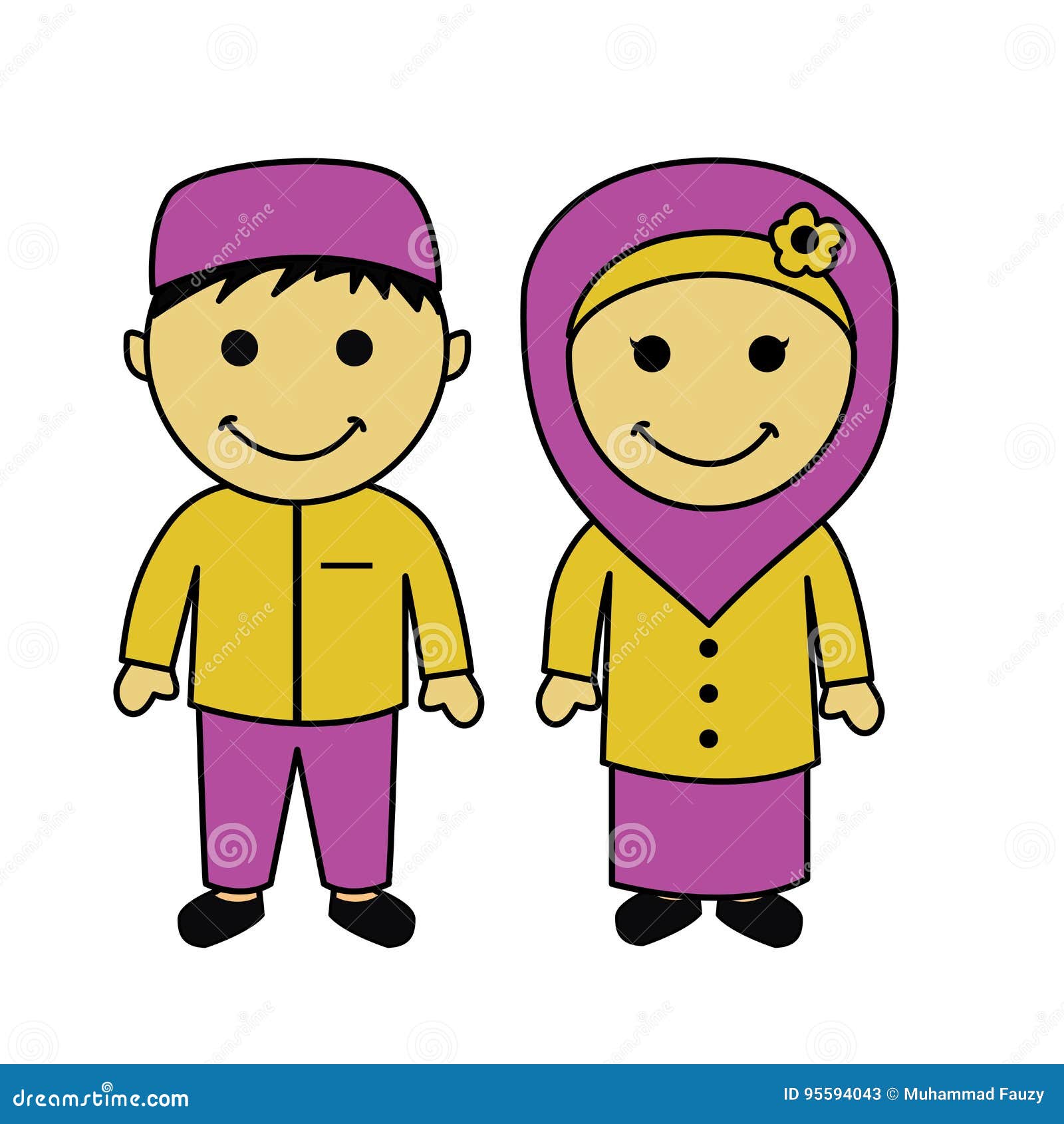 Muslim Vector Illustration stock vector. Illustration of couple - 95594043