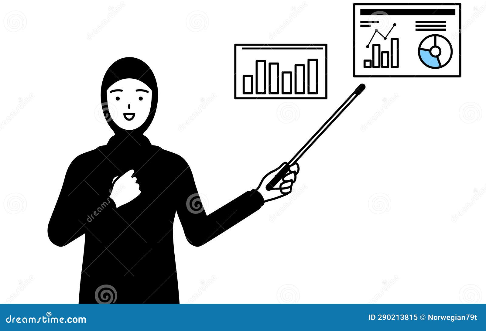Muslim Woman Analyzing a Performance Graph Stock Vector - Illustration ... Muslim Woman Analyzing a Performance Graph Stock Vector - Illustration ...