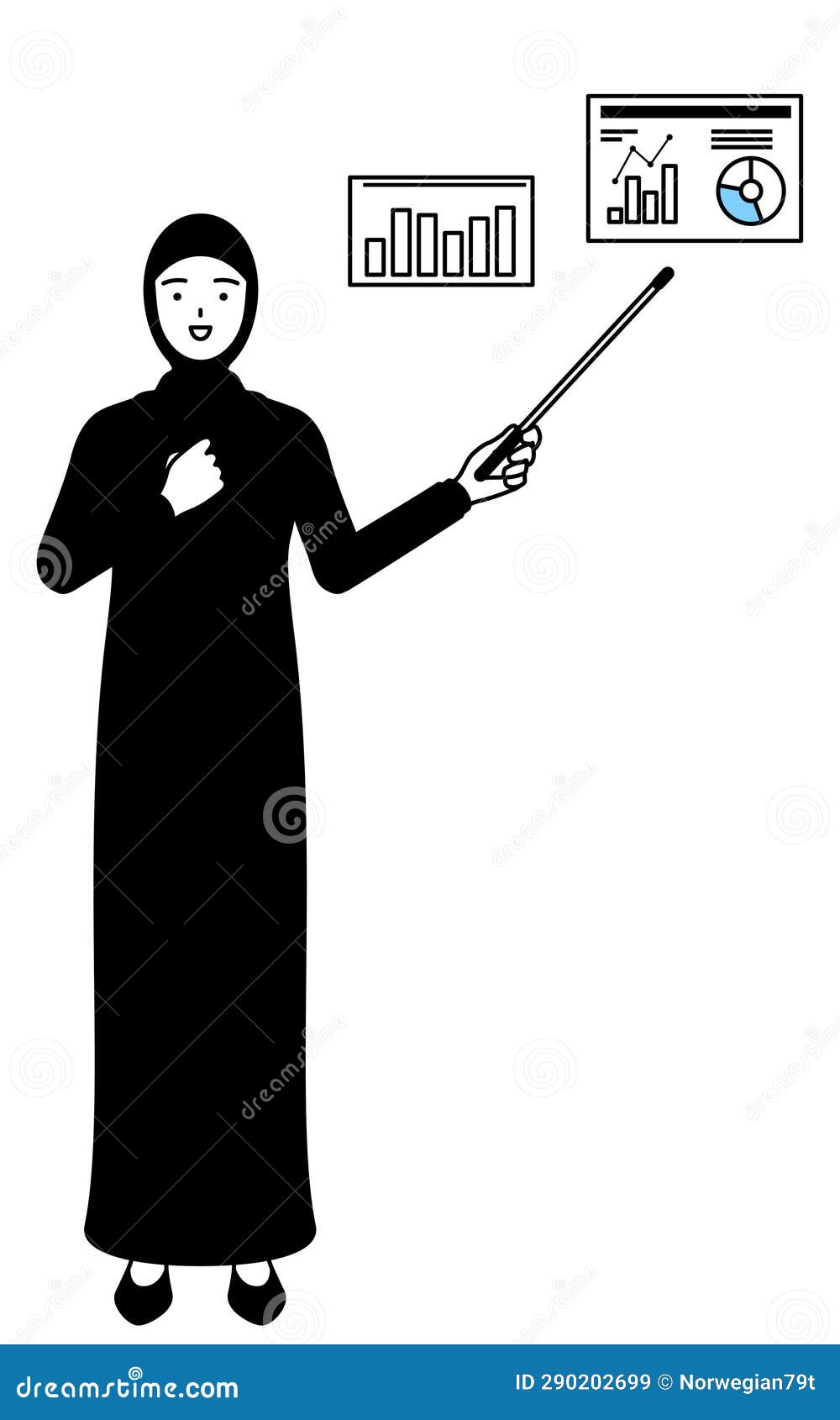 Muslim Woman Analyzing a Performance Graph Stock Illustration ... Muslim Woman Analyzing a Performance Graph Stock Illustration ...