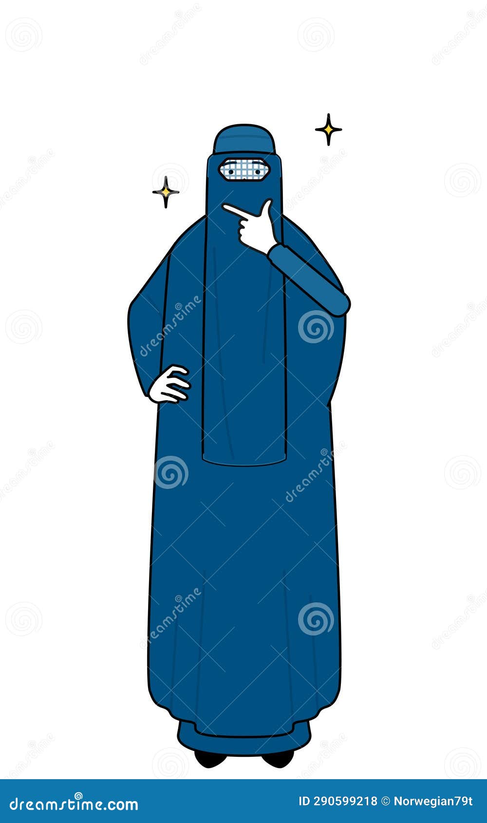 Muslim Woman in Burqa in a Confident Pose Stock Vector - Illustration ...