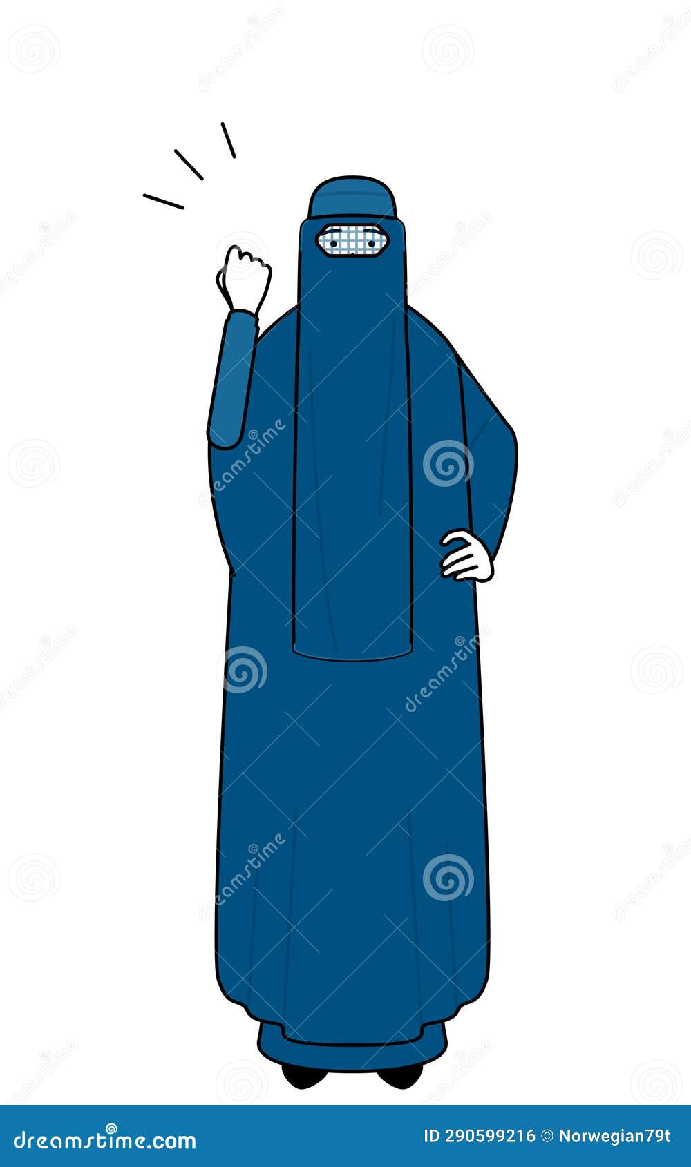 Muslim Woman in Burqa Posing with Guts Stock Vector - Illustration of ...