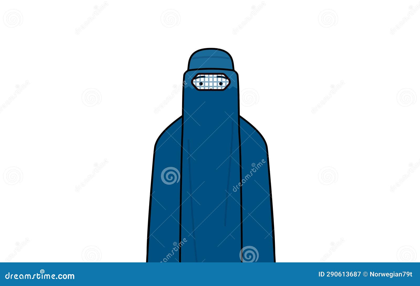 Muslim Woman in Burqa with a Smile Facing Forward Stock Vector ...
