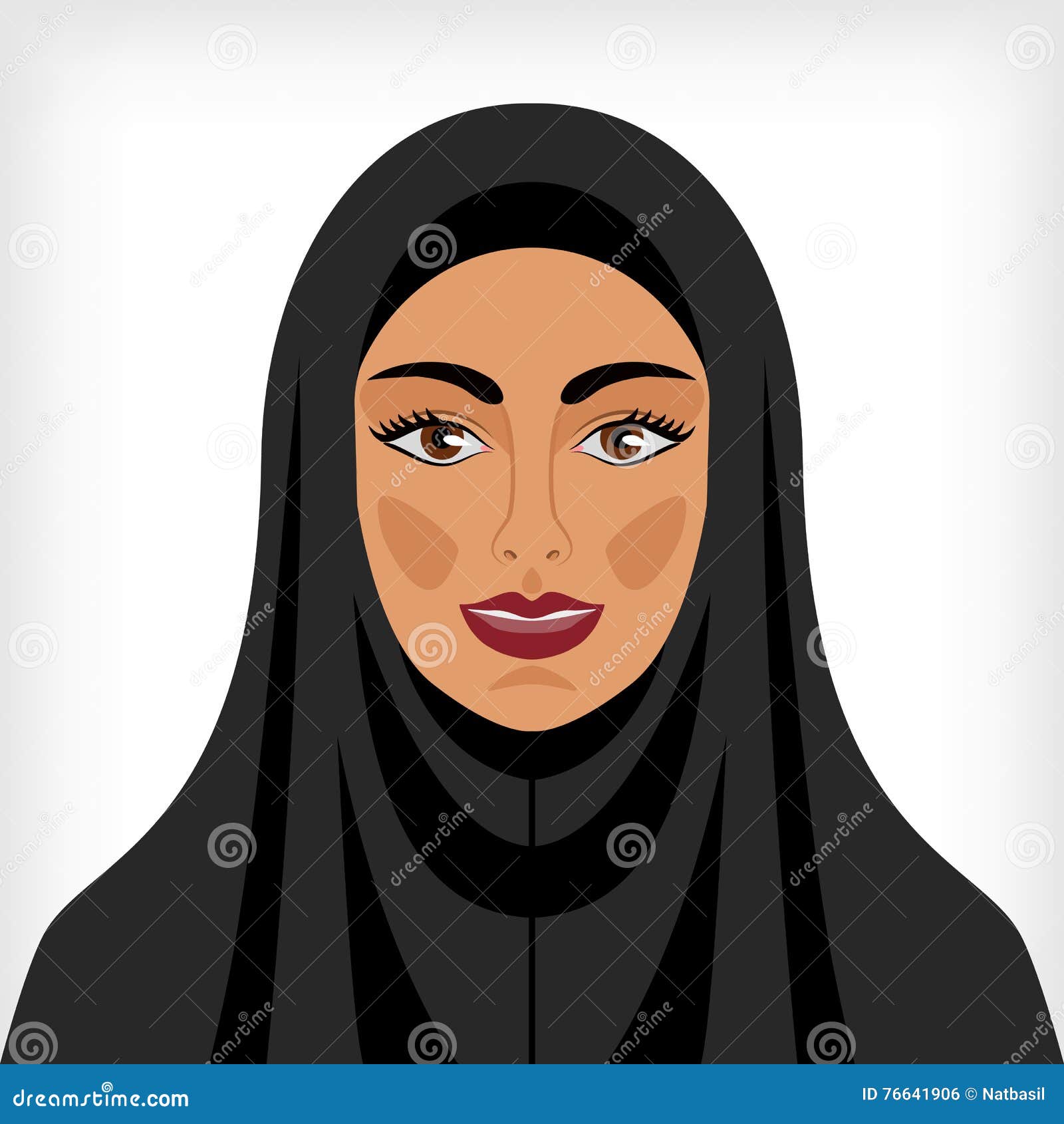 Muslim woman in chador stock vector. Illustration of pretty - 76641906