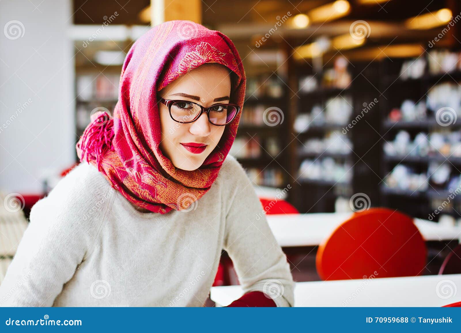 Muslim Woman at the Library Stock Photo - Image of people, indonesian ...