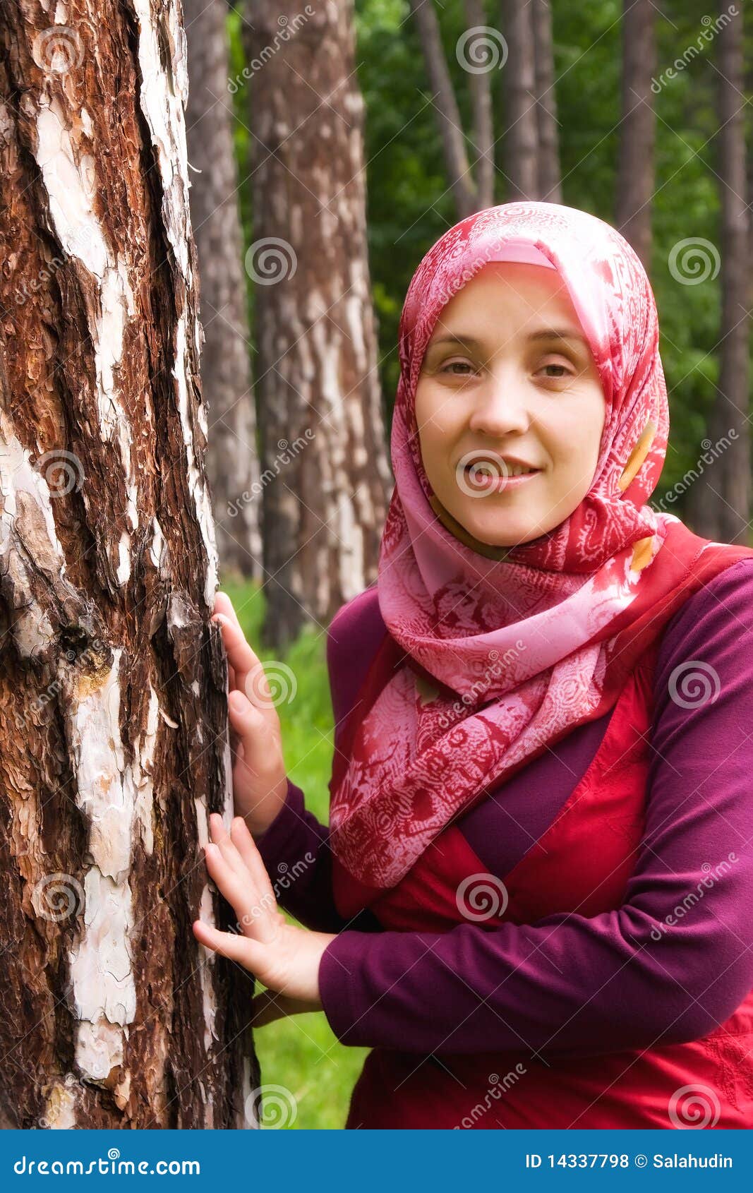 Muslim woman nature stock photo. Image of veil, happy - 14337798