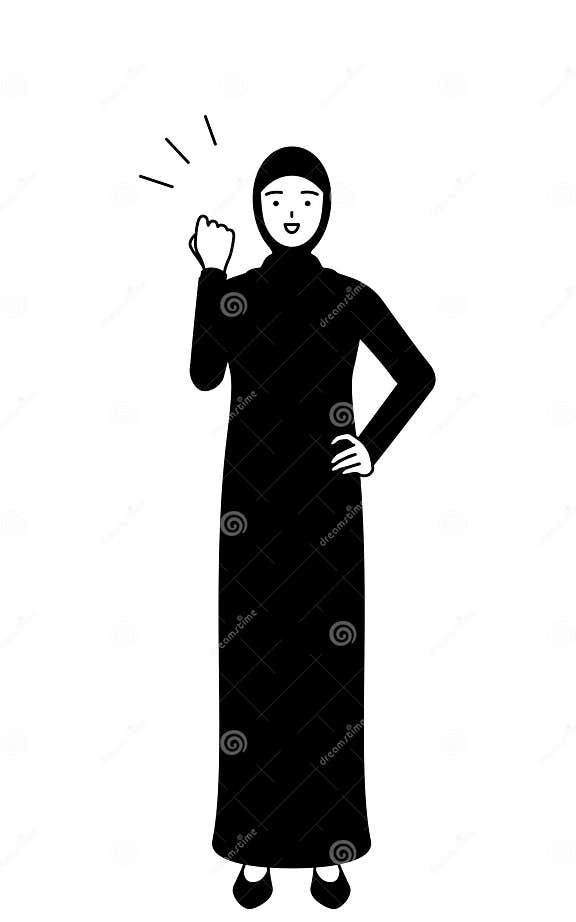 Muslim Woman Posing with Guts Stock Illustration - Illustration of ... Muslim Woman Posing with Guts Stock Illustration - Illustration of ...