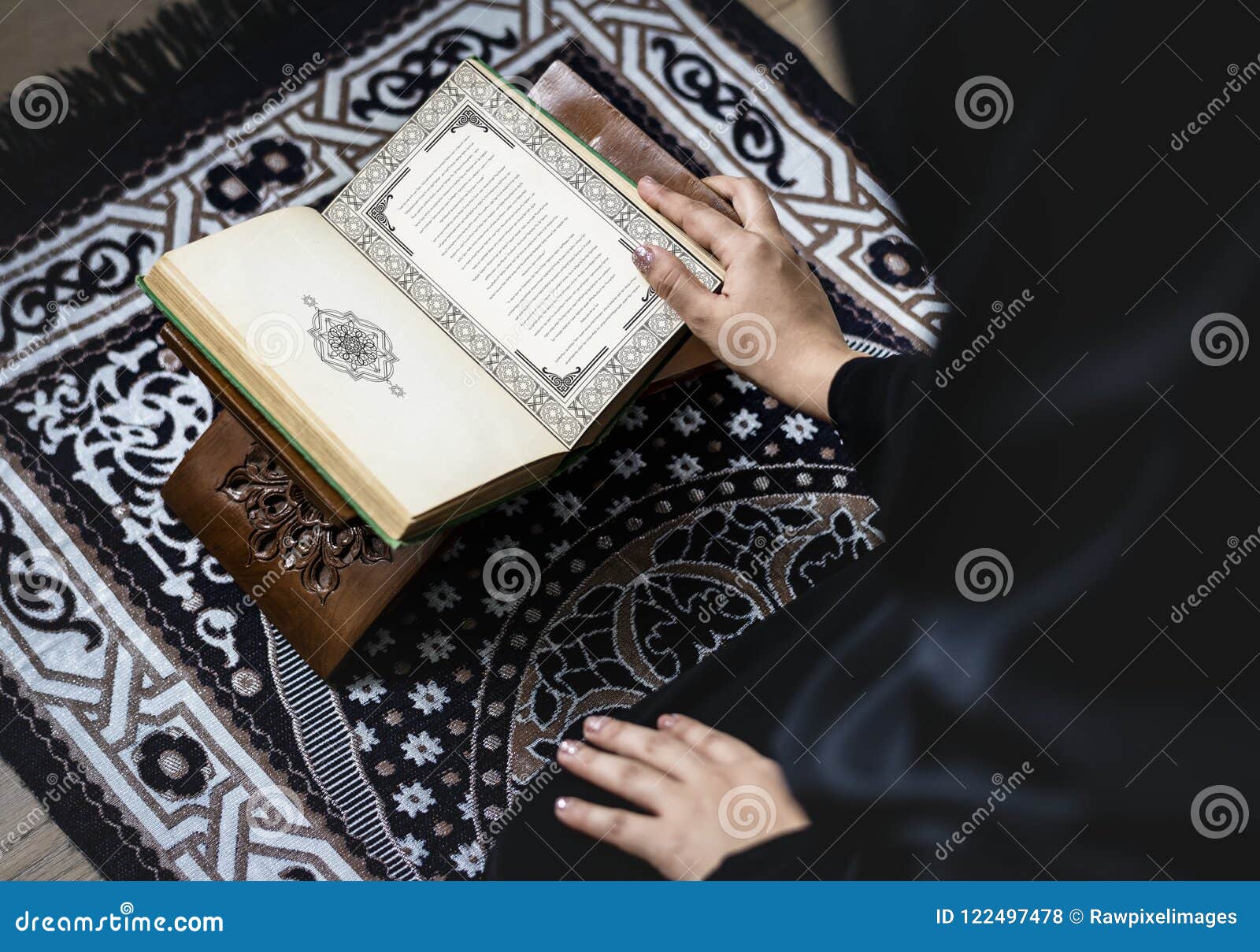 Muslim Woman Reading from the Quran Stock Photo - Image of arabic, book ...