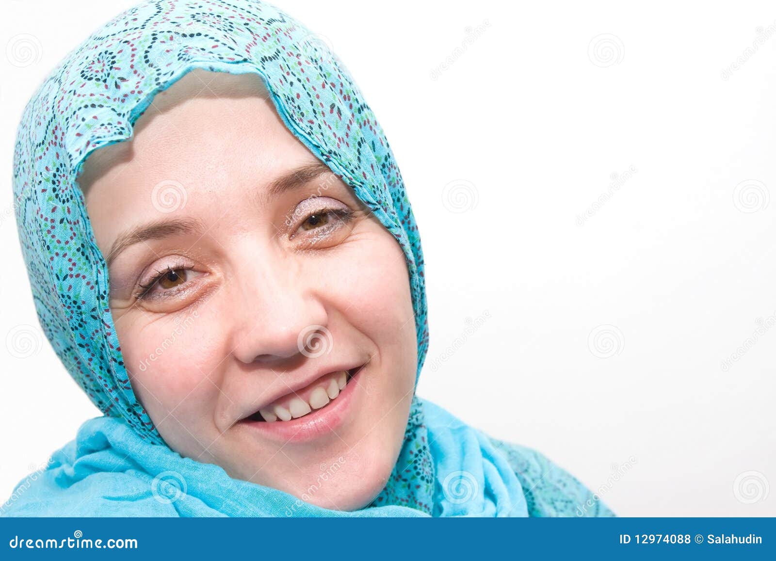 Muslim woman smiling stock photo. Image of smile, religious - 12974088