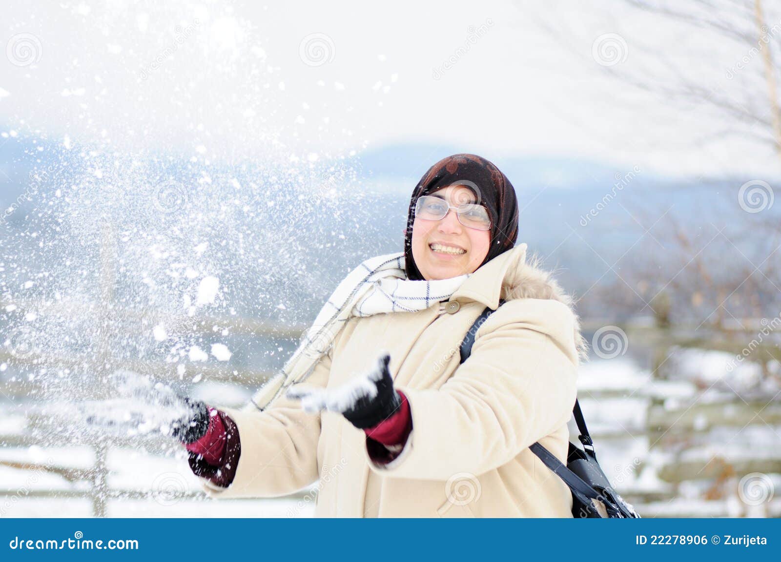 Muslim woman in snow stock photo. Image of female, human - 22278906