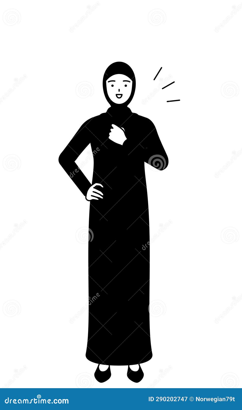 Muslim Man Tapping His Chest Cartoon Vector | CartoonDealer.com #290092561