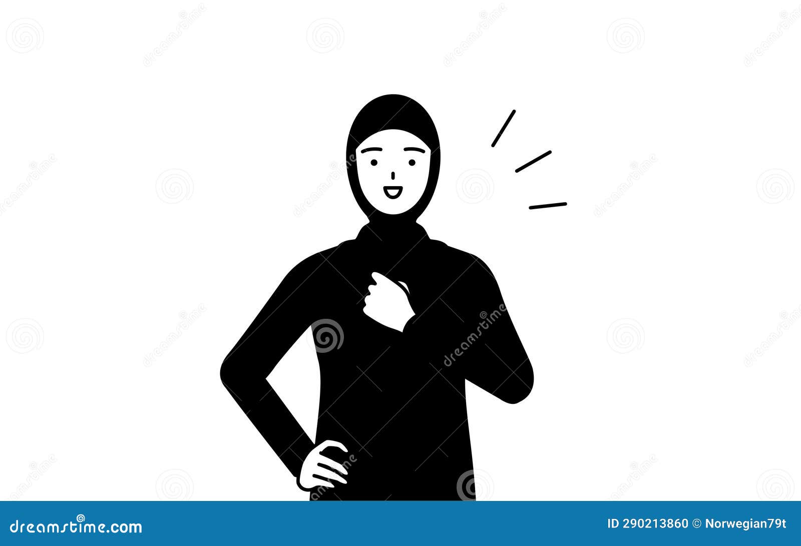 Muslim Man Tapping His Chest Cartoon Vector | CartoonDealer.com #290092561
