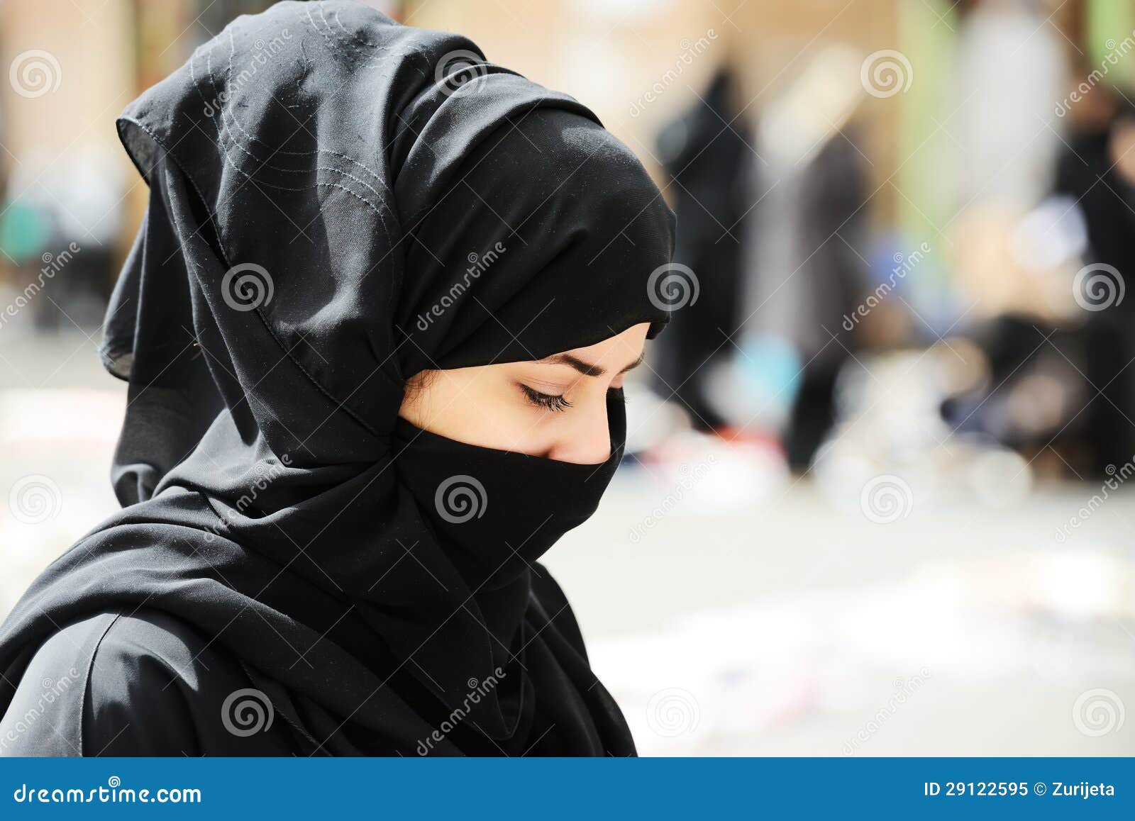 Muslim woman with veil stock image. Image of arab, eyes - 29122595