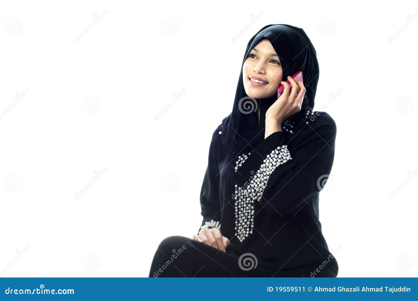 Muslim women on phone stock image. Image of beauty, beautiful - 19559511